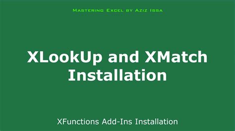 xfunctions installation tutorial xlookup and xmatch youtube
