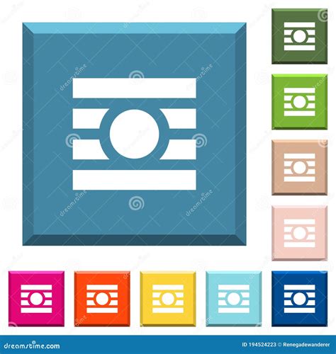 Text Wrap Around Objects White Icons On Edged Square Buttons Stock Vector Illustration Of