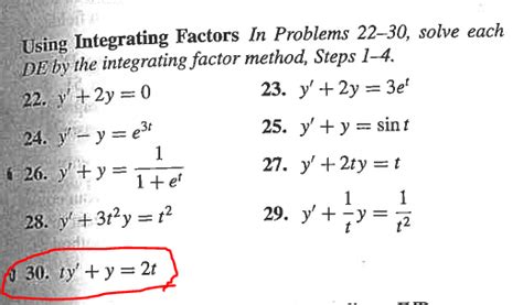 Solved Using Integrating Factors In Problems 22 30 Solve