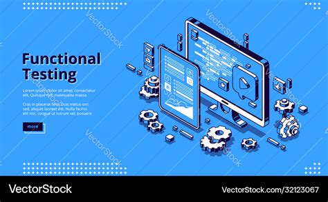 Software Testing Isometric Banner Functional Test Vector Image