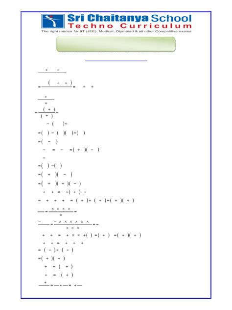 Work Sheet 5 Polynomials And Factorisation Solutions Pdf Ajedrez