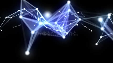 Futuristic Plexus Animation With Glowing Triangles In Slow Motion 4096x2304 Loop 4k Stock