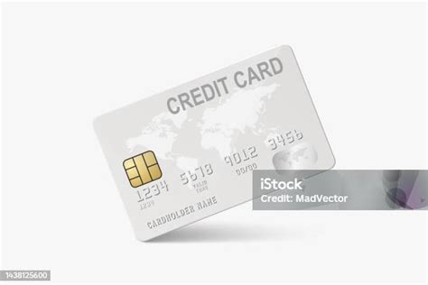 벡터 3d 현실적인 흰색 신용 카드 세계 지도 격리 모형 브랜딩을 위한 플라스틱 신용 카드 또는 직불 카드의 디자인 템플릿입니다 신용 카드 지불 개념입니다 전면 모습 3차원