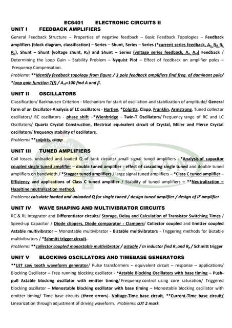 Ec Ii Syllabus Highlighted Pdf Educational Assessment Education