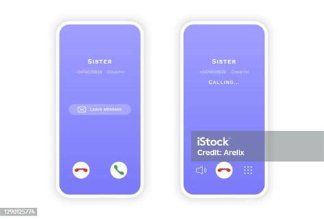 전화 화면 전화 모형 모바일 인터페이스는 거부 버튼 스마트 폰 웹 앱 Ui 디스플레이를 허용합니다 트렌디 한 벡터 일러스트레이션 0명에 대한 스톡 벡터 아트 및 기타 이미지