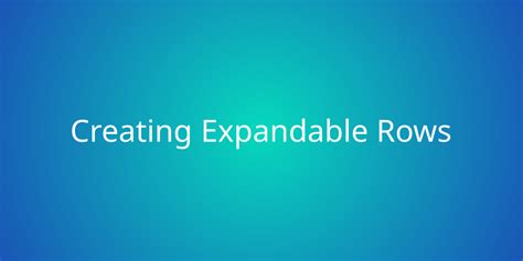 Creating Expandable Rows Snippets Borstch