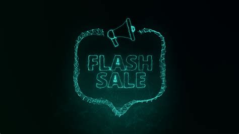 음성 거품과 텍스트 플래시 판매메가폰 배너 녹색 빛나는 점과 라인의 플렉서스 스타일 추상 일러스트레이션 반짝 세일에 대한 스톡 벡터 아트 및 기타 이미지 Istock