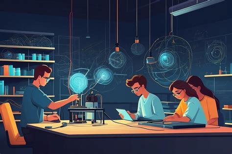 Premium Photo Electromagnetic Waves Experiment Babes In Physics Lab Vector Scene