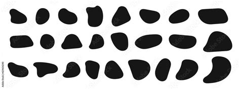 Set Of Irregular Shapes Organic Blobs Liquid Stains Ink Splodges Distorted Bubbles Textures
