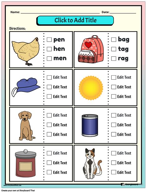 Vowels And Consonants Worksheet Template Storyboard