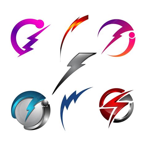 전기 위험 빛 전원 전압 플래시 천둥 3d 프리미엄 벡터