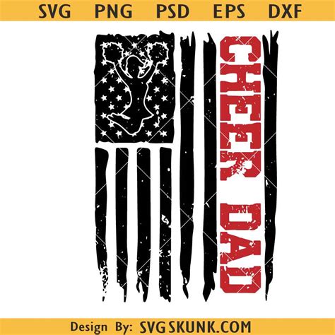 Cheer Dad Flag Svg Cheer Dad Cheerleading American Flag Fathers Day Svg