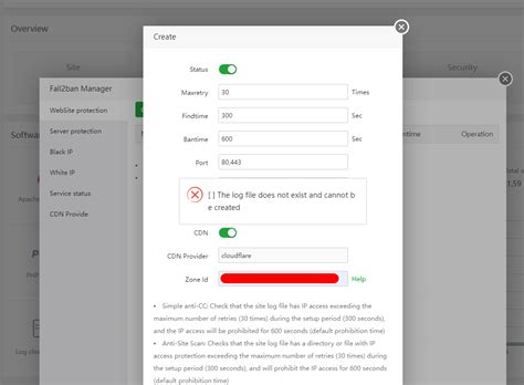 the log file does not exist and cannot be created fail2ban plugin