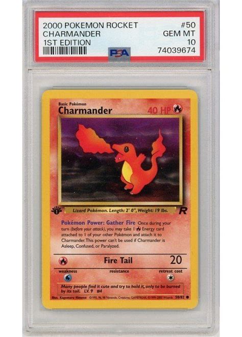 Charmander Psa 10 Gradede Pokemon Kort På Pokemonsdk