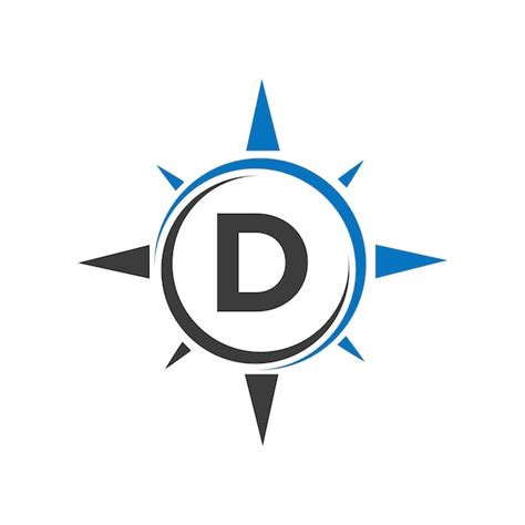 Premium Vector Compass Logo Design On Letter D Concept Letter D Compass Adventure Logo Sign
