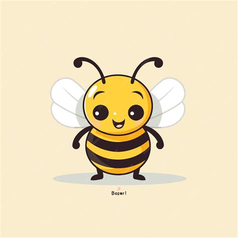 Premium Vector Cute Cartoon Bee Vector Illustration Isolated On White