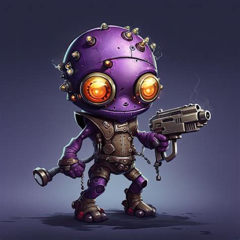 Premium Ai Image Cute Skinny Steampunk Robot