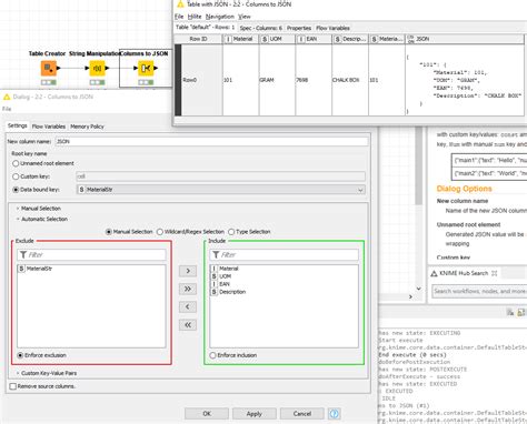 knime json transformer adding an attribute to a json object stack
