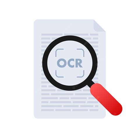 Ocr 광학 문자 인식 문서 스캔 문서 인식 프로세스 프리미엄 벡터