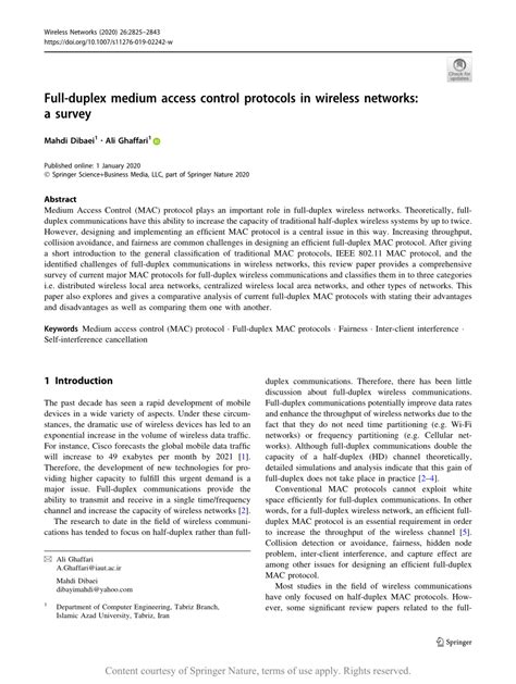 Full Duplex Medium Access Control Protocols In Wireless Networks A