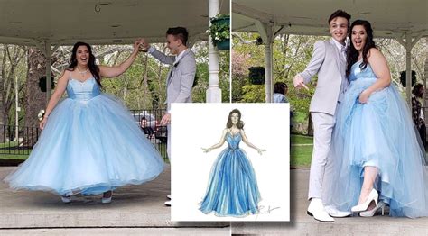 Teens Prom Date Couldnt Afford A Dress — So He Taught Himself To Sew And Made Her One