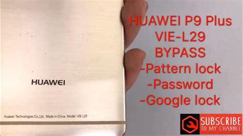 HUAWEI P Plus VIE L Frp Bypass Screen Lock Google Account YouTube