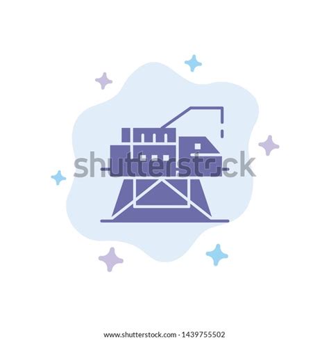 Construction Engineering Laboratory Platform Blue Icon Stock Vector