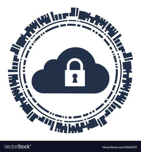 Cloud Computing With Padlock Royalty Free Vector Image