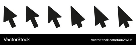 Computer Mouse Click Cursor Gray Arrow Icons Set Vector Image