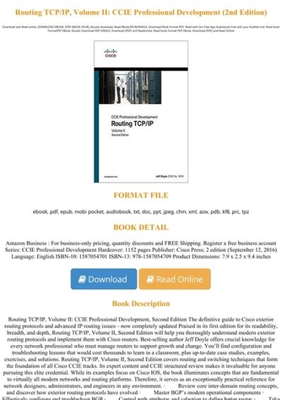 best pdf routing tcp ip volume ii ccie professional development 2nd edition full books