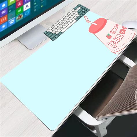 컴퓨터 책상 액세서리 마우스 패드 게이머 900x400 마우스 패드 딸기 우유 애니메이션 미끄럼 방지 확장 패드 노트북 멋진 게임 패드 기가팩토리