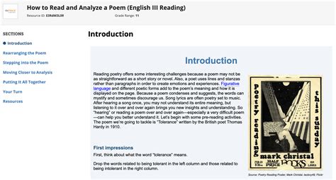 How To Read And Analyze A Poem English Iii Reading Interactive For