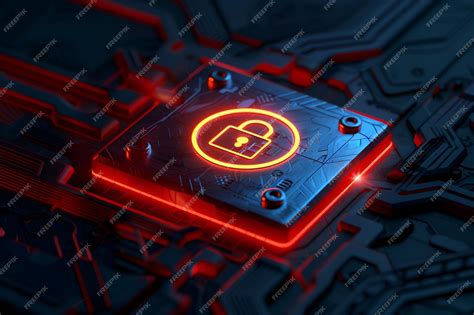 Premium Photo Lock With Circuit Pathways Data Security Cybersecurity Cyber Defense Concept