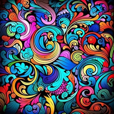 Premium Ai Image Pattern Psychedelic Colors