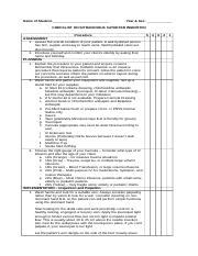 IV Insertion Checklist Docx Name Of Babe Year Sec CHECKLIST ON INTRAVENOUS CATHETER