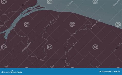 Demerara Mahaica Extruded Guyana Stereographic Administrative Map