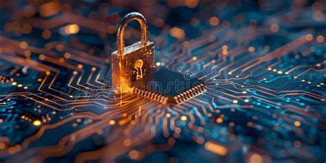 Symbolizing Cybersecurity And Secure Connections A Padlock On A