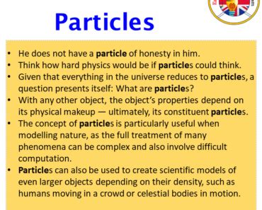 Particles In A Sentence In English Archives English Grammar Here
