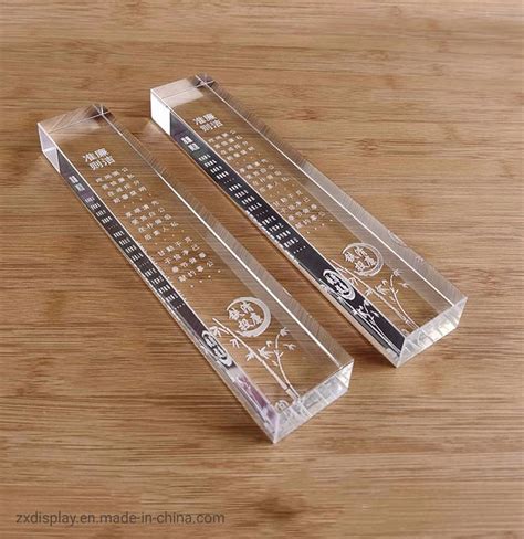 Laser Engraving Custom Clear Acrylic Resin Crystal Block Paperweight