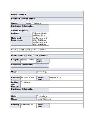 Onajes Unofficial Transcript PDF