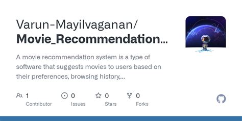 Github Varun Mayilvagananmovierecommendationsystem A Movie
