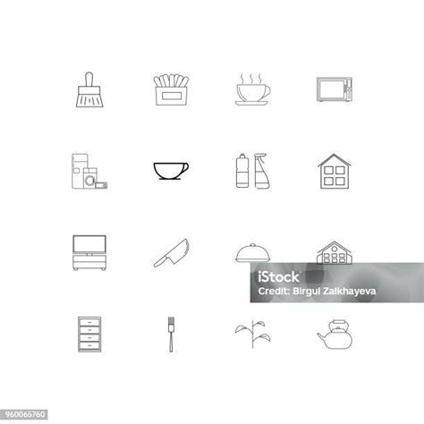 홈 기기 선형 얇은 아이콘 설정합니다 간단한 벡터 아이콘 설명 0명에 대한 스톡 벡터 아트 및 기타 이미지 0명 디자인 뜨거운 음료 Istock