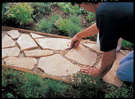 How To Install A Flagstone Path Flagstone Path Backyard Walkway Garden Walkway