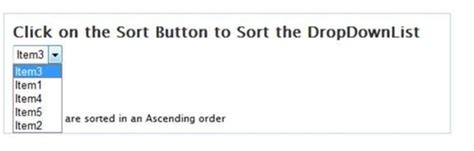 Sort The Items Of An Aspnet Dropdownlist Using Jquery Dotnetcurry