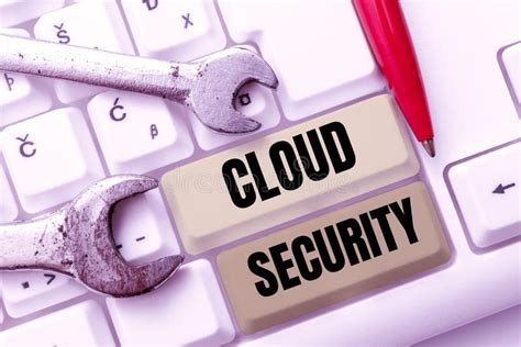 Hand Writing Sign Cloud Security Internet Concept Imposing A Secured System Of Existing Data In