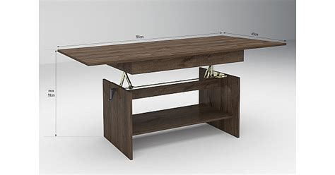 Разтегателна маса ЕЛИ с повдигащ механизъм дъб марон • Холни маси • Мебели Монема