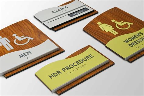 Fusion 46 Interior Ada Signage With Decorative Wood Laminate Backers