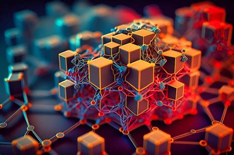 Premium Photo A Web Of Interconnected Blocks And Nodes Representing A Decentralized And Secure