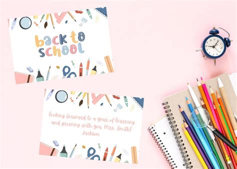 Back To School Teacher Card Template Printable T Canva Download