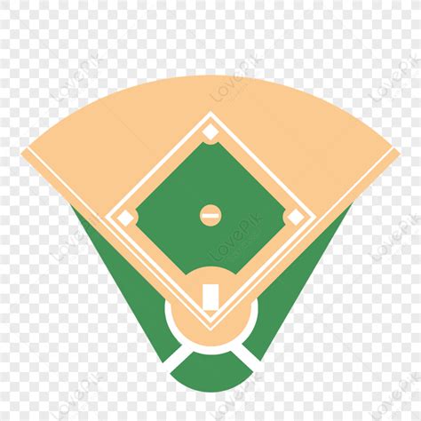 Isolated Baseball Field Clipart Green Flat Cartoon Clipart Cartoon